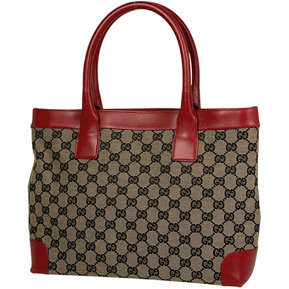 Gucci | Bags | Gucci Gg Pattern Shoulder Bag Gg Canvas Beige Red | Poshmark
